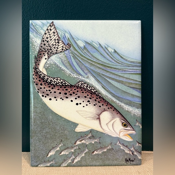 Art | Ceramic Tile Trout Fish Wall Art | Poshmark